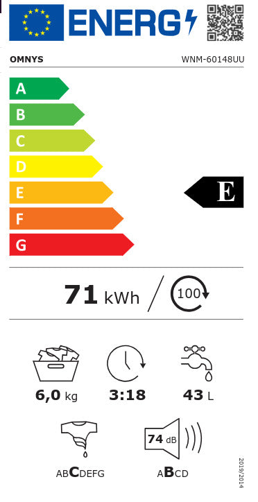 Omnys WNM-60148UU Πλυντήριο Ρούχων 6kg